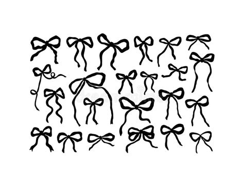 Hand Drawn Ribbon Bows Set Stock Illustration Illustration Of Isolated