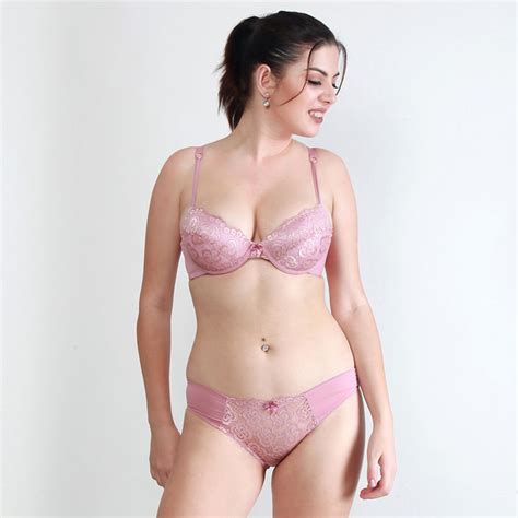 Buy Makclan Tempting Plunge Lace Lingerie Set Pink 34b Online