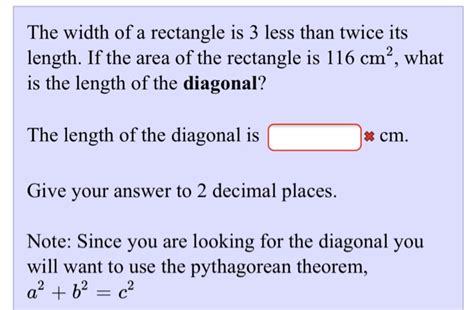 Solved The Width Of A Rectangle Is Less Than Twice Its Chegg