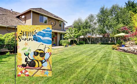 Heyfibro Hello Summer Garden Flag 12x18 Double Sided