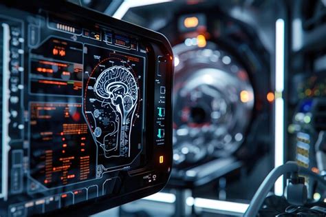 Premium Photo Advanced Brain Scan Interface With Highlighted Areas