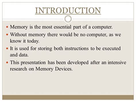 Introduction To Computer Memory