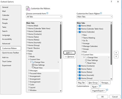 Put Manually Configured Views As Buttons Into Outlook Classic Ribbon