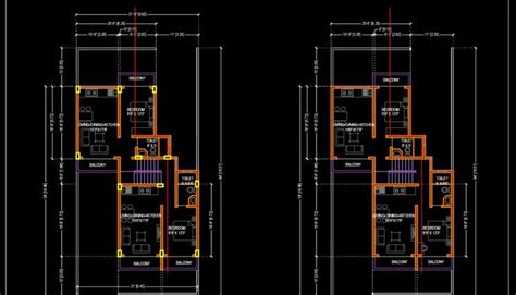 Row House Design Plans And Elevations Autocad File Dwg Free Cad