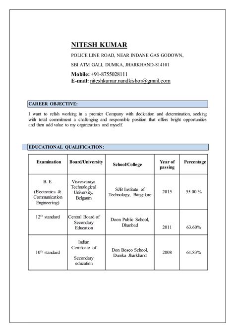 nitesh resume pdf