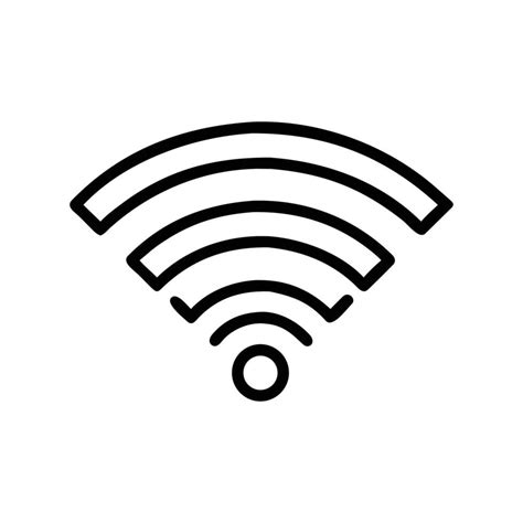 A Bold Black Outline Shows A Wireless Internet Signal Icon On White