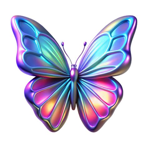 Iridescent Butterfly Render Graphic Resource 55327909 Png
