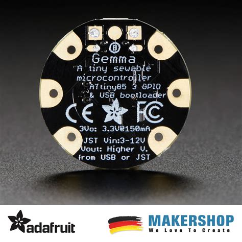 Adafruit Gemma V2 Kompakte Wearable Platform Mit Attiny85 Arduino 1222 Makershopde