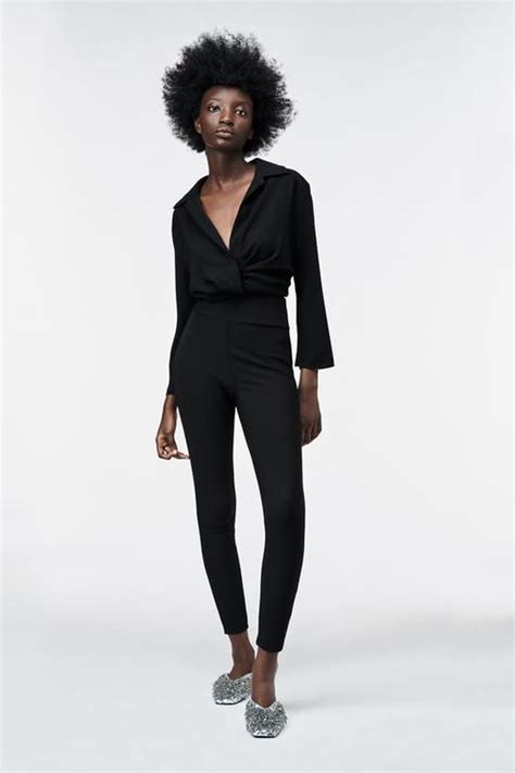 Щільні стрейчеві віскозні легінси Zara на широкому поясі розмір Xs S — ціна 150 грн у каталозі