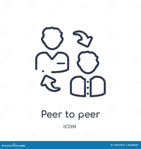 Linear Peer To Peer Icon From Cryptocurrency Economy And Finance