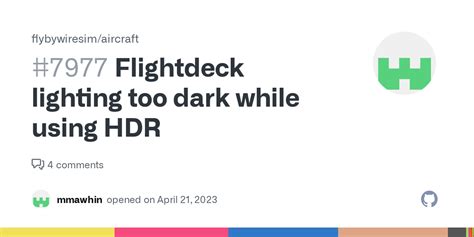 Flightdeck Lighting Too Dark While Using Hdr · Issue 7977