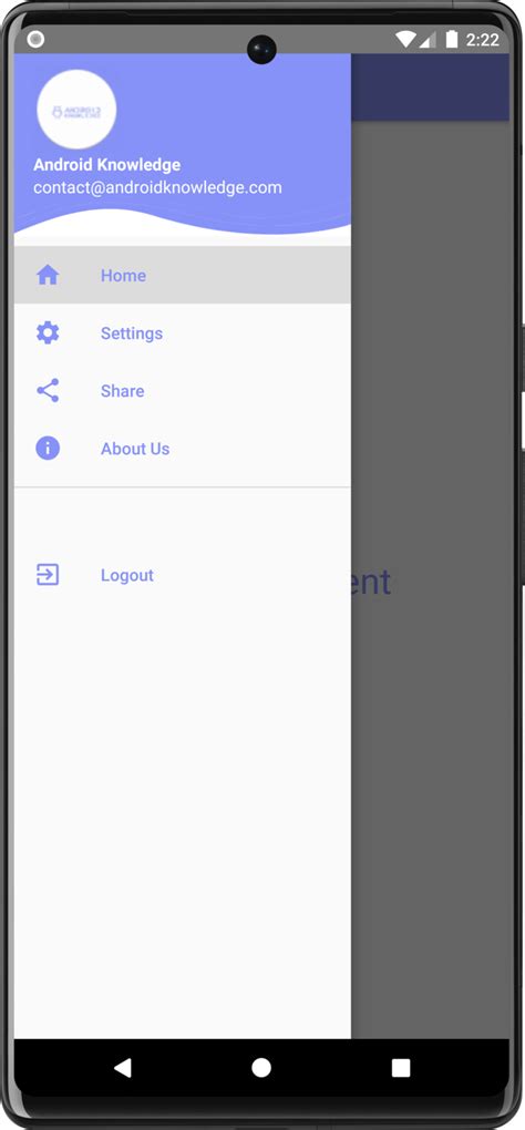 Navigation Drawer In Android Studio Using Java Android Knowledge