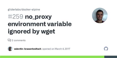 Noproxy Environment Variable Ignored By Wget · Issue 259 · Gliderlabsdocker Alpine · Github