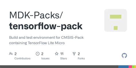 GitHub MDK Packs Tensorflow Pack Build And Test Environment For CMSIS Pack Containing