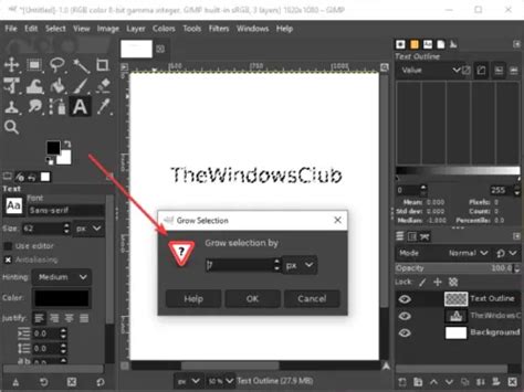 How To Outline Text Or Add A Border To Text In Gimp