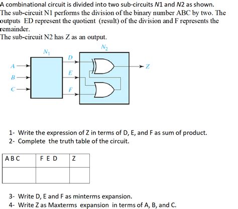 solved a combinational circuit is divided into two