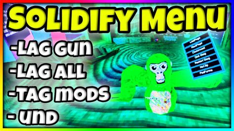 The Best Gtag Mod Menu Solidify V1 Gorilla Tag Mod Menu Review Youtube
