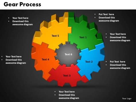 PowerPoint Backgrounds Gear Diagram Ppt Template