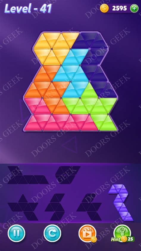Block Triangle Puzzle Intermediate Level 41 Solution ~ Doors Geek