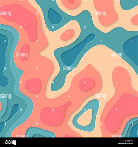 Abstract Elevation Mapgreen Paper Cut Out In Trendy Style Stock Vector