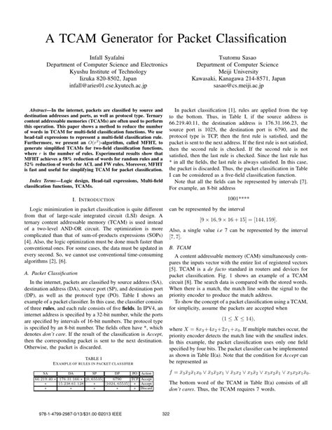 pdf a tcam simplification for packet classification