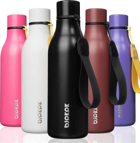 Bjpkpk Insulated Water Bottles 18oz Stainless Steel Metal
