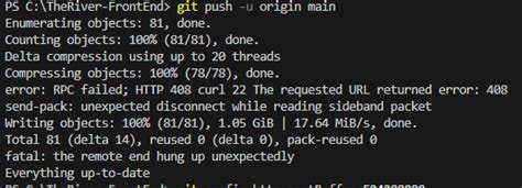 에러 Error Rpc Failed 408 Curl 22 The Requested Url Returned
