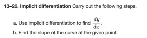 Solved Implicit Differentiation Carry Out The Chegg