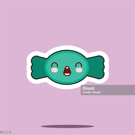 Kawaii Candy Sucre Doux Mignon Dessin Animé Plat Icône Du Design