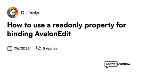 How To Use A Readonly Property For Binding Avalonedit C