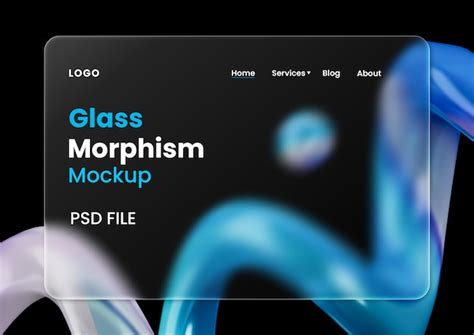 Premium Psd Psd Rounded Rectangle Glass Morphism Effect For 3d