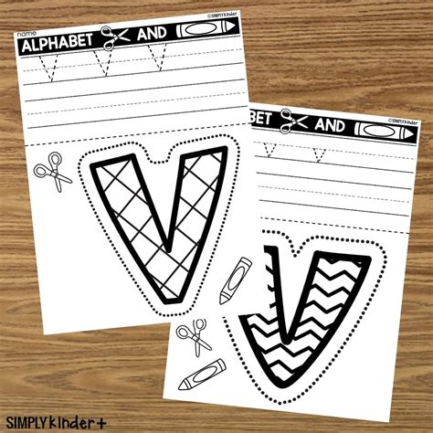 Letter V Cut And Color Simply Kinder Plus