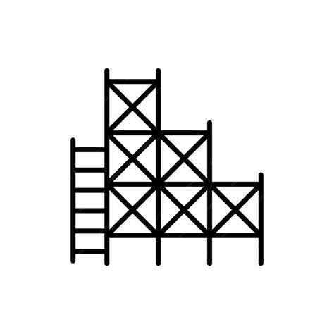 Premium Vector Scaffolding Icon Set Construction Building Platform Vector Symbol In A Black