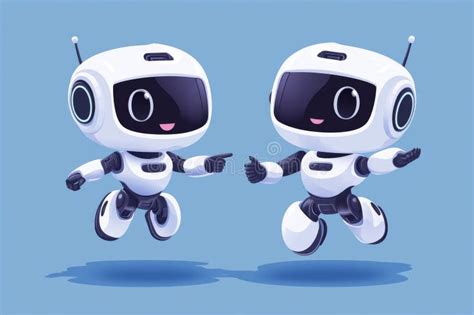 Robots Dancing And Loving In This Set Of Cute Ai Characters Stock Image