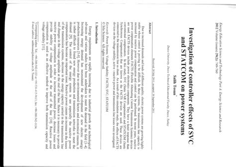 Pdf Investigation Of Controller Effects Of Svc And Statcom On Power