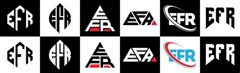Efr Letter Logo Design In Six Style Efr Polygon Circle Triangle