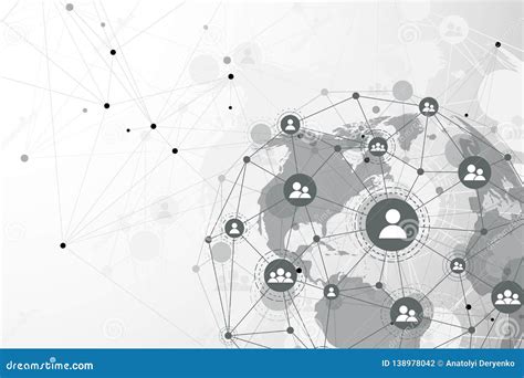 Global Network Connection Concept Big Data Visualization Stock Vector Illustration Of Cloud