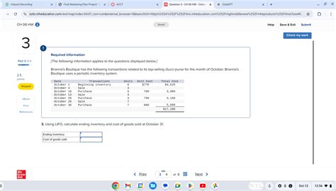 solved 3 ﻿using lifo calculate ending inventory and cost