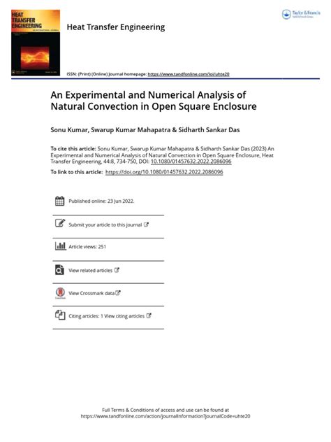 An Experimental And Numerical Analysis Of Natural Convection In Open
