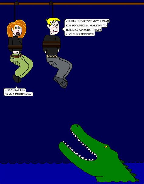 Kim Possible Ron Stoppable And A Crocodile By Captain Art Hero On