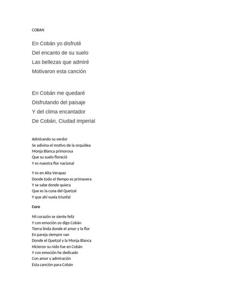Coban Letra Pdf