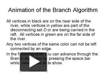 Animation Of The Branch Algorithm Presentation Free To View