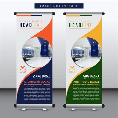 Vertical Banner Design With Rounded Cutout For Image Vector Art At Vecteezy