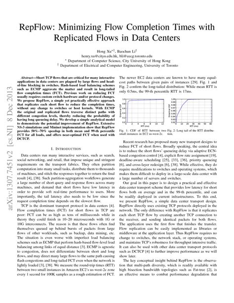 RepFlow Minimizing Flow Completion Times With Replicated Flows In Data Centers DeepAI