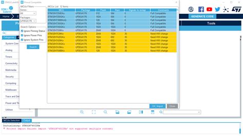 Solved Stm32cubemx Import Pin Compatible Stm32h7 Stmicroelectronics