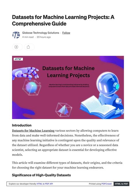 Ppt Datasets For Machine Learning Projects A Comprehensive Guide Powerpoint Presentation Id