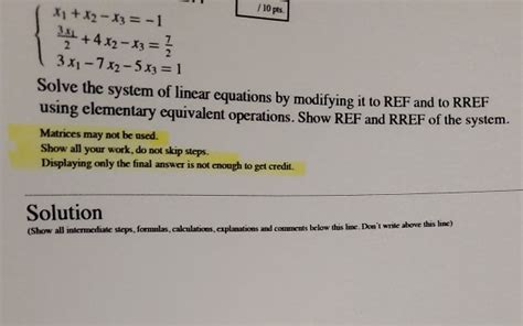 Solved 10 Pts X X2 X₃ 1 31 4 X2 X3 1 2 3 X1