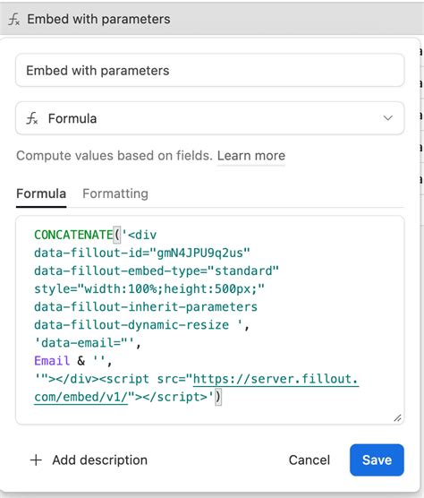embed fillout forms on softr