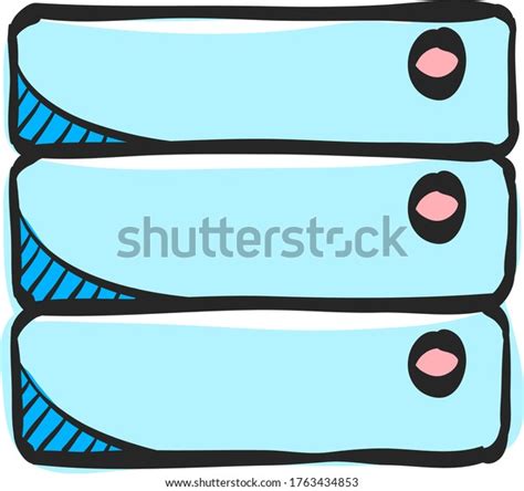 Database Icon Color Drawing Hardisk File Stock Vector Royalty Free