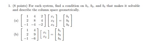 Solved Points For Each System Find A Condition On Chegg Com
